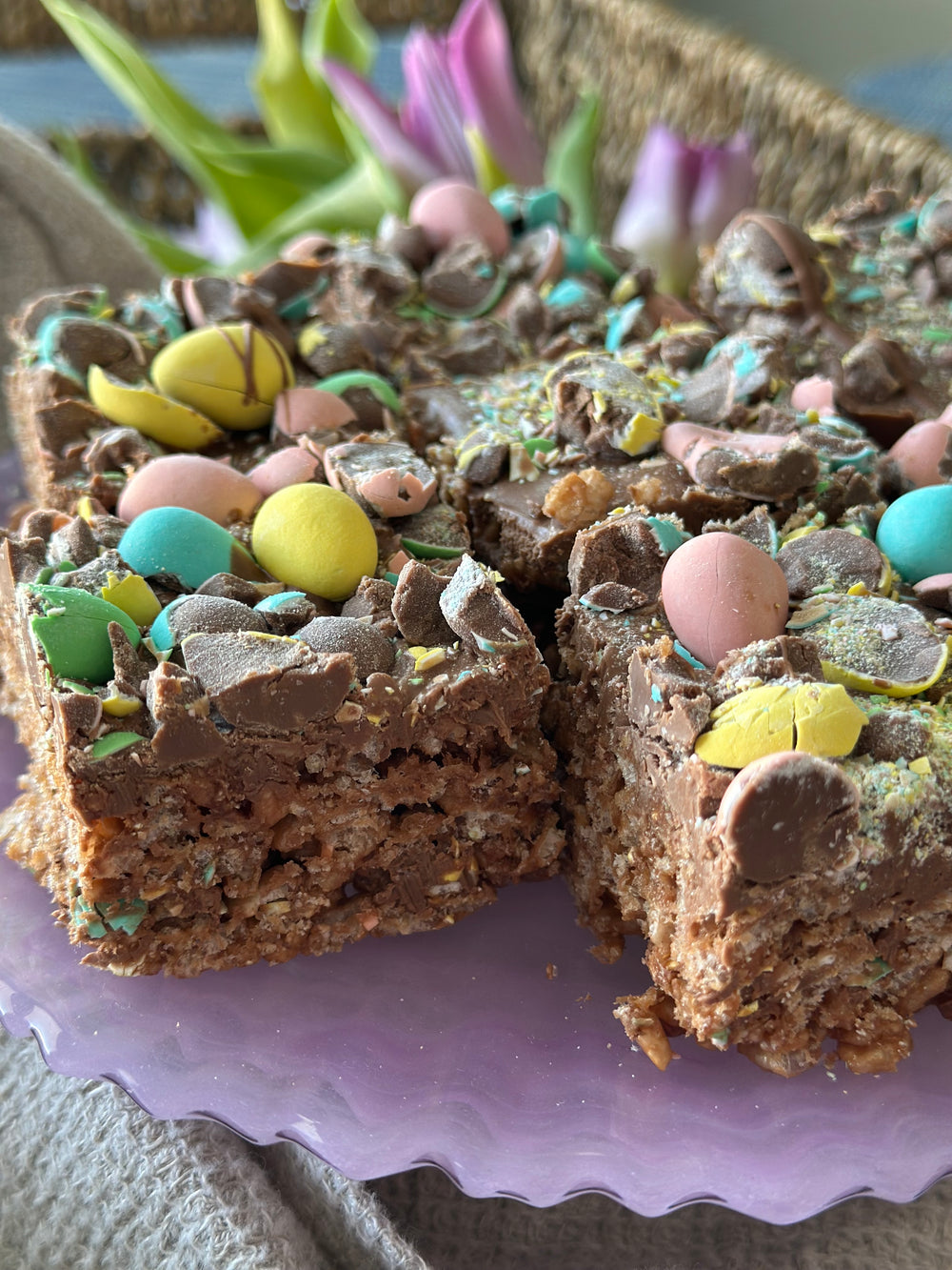 Hoppy Easter Treats: Mini Egg Chocolate Rice Krispie Squares - Crocus ...