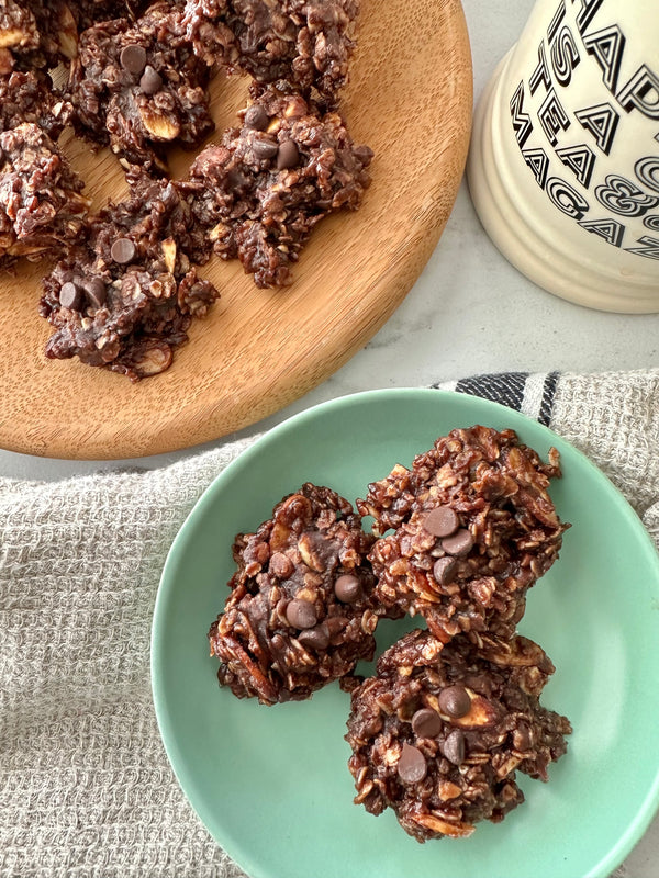 No Bake Chocolate Almond Drop Cookie - Crocus & Ivy Interiors
