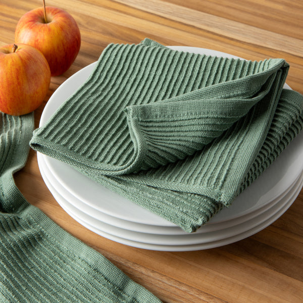 Danica Ripple Dish Cloth Elm Green - Crocus & Ivy Interiors