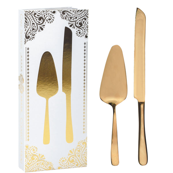 Cake Serving Set - Gold - Crocus & Ivy Interiors