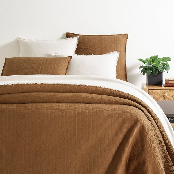 Roark Matelasse Caramel Bedding - Crocus & Ivy Interiors